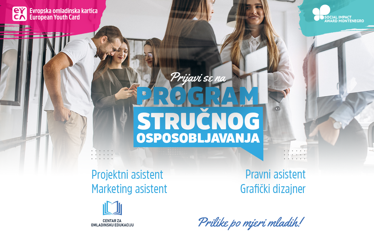 Poziv: Stručno osposobljavanje u timu NVO COE - Social Impact Award Montenegro